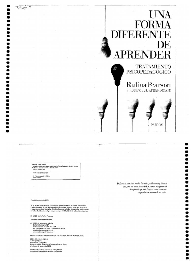 Rufina Pearson. Una Forma Diferente de Aprender. Tratamiento Psicopedagã Gico - Compressed | PDF