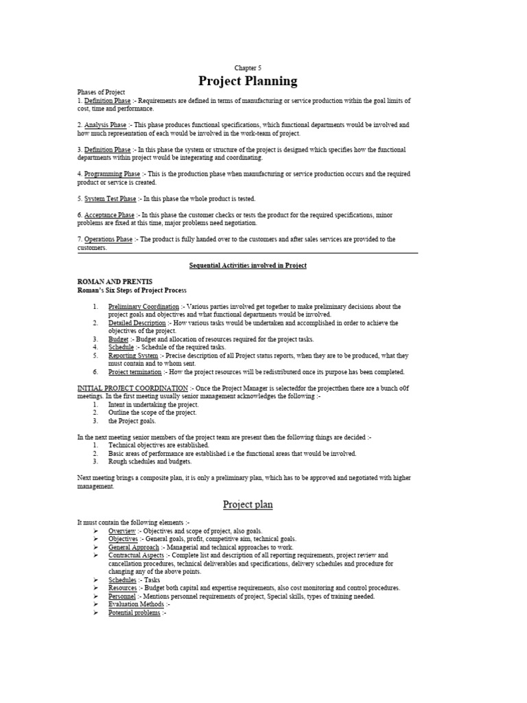 CH 5 Project Planning | PDF | Business