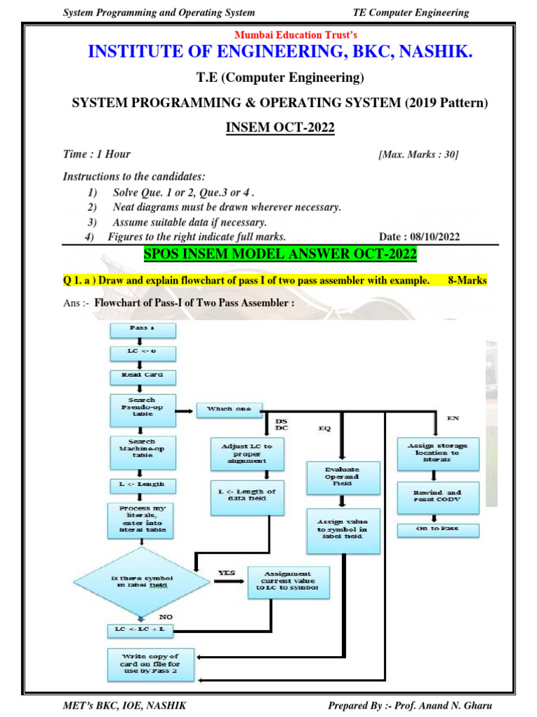 Spos Insem Model Answer Oct 2022 | PDF | Assembly Language | Parameter (Computer Programming)