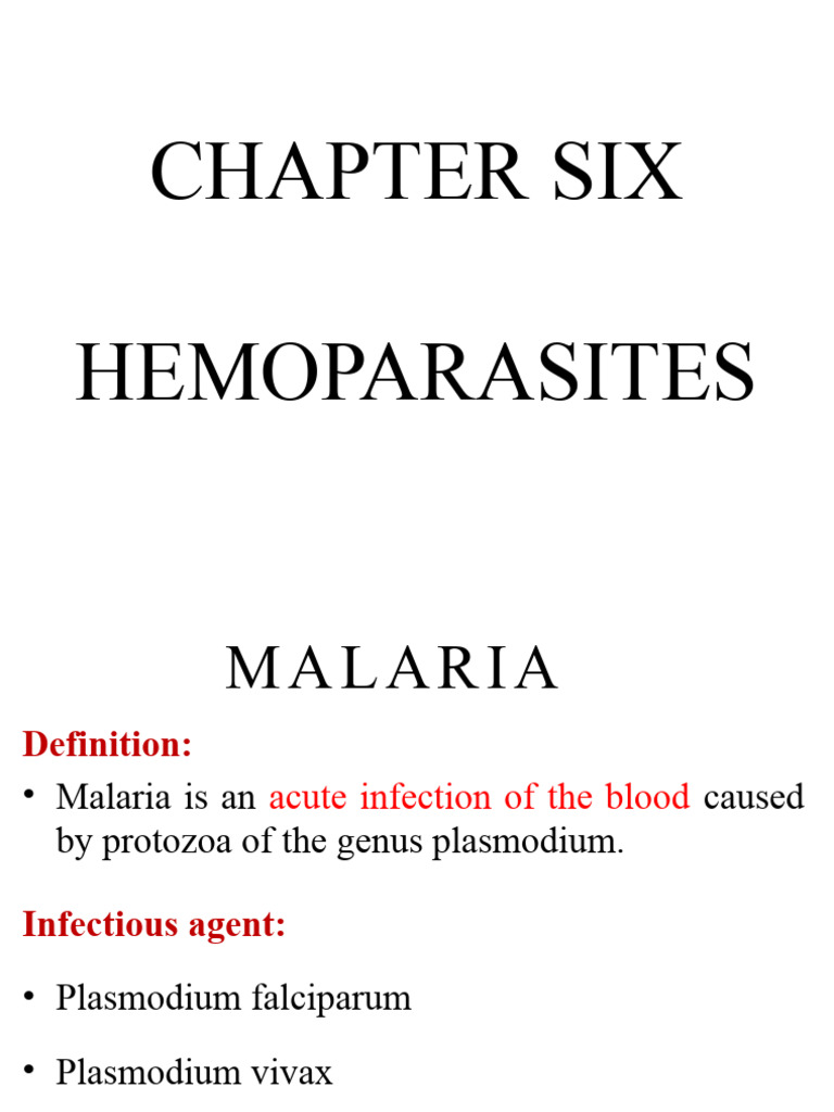 Chapter 6 (Hemoparasites) | PDF | Plasmodium Falciparum | Plasmodium