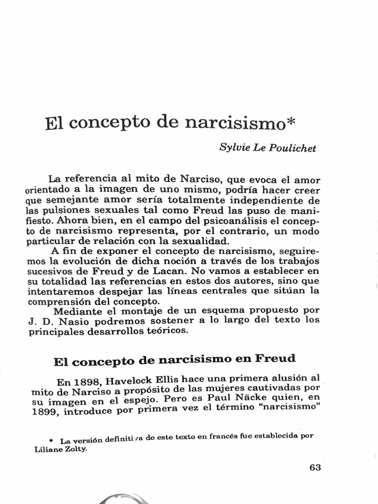 J.D. Nasio - Narcisismo | PDF