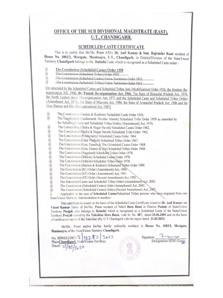 Office of The Sub Divisional Magistrate (East) | PDF