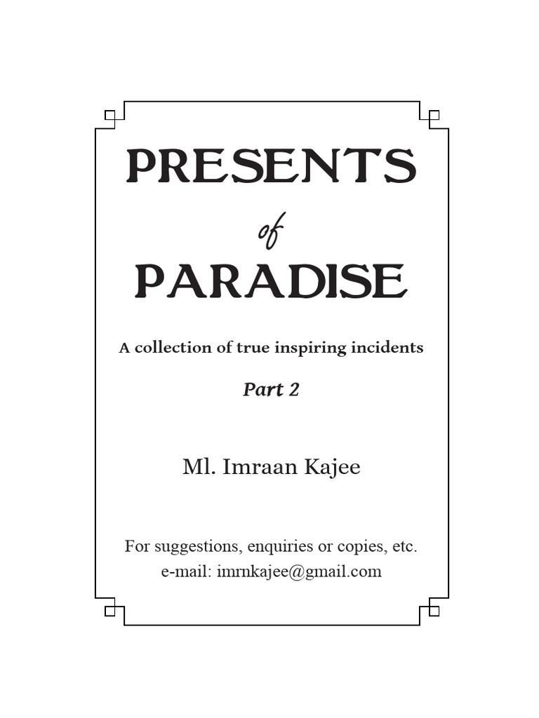 Presents of Paradise 2 Text | PDF | Hajj | God In Islam