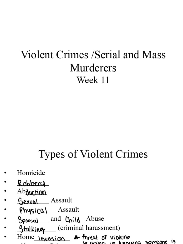 Student Slides-Violent Crimes - Serial - Mass Murder (2) - 1 | PDF ...
