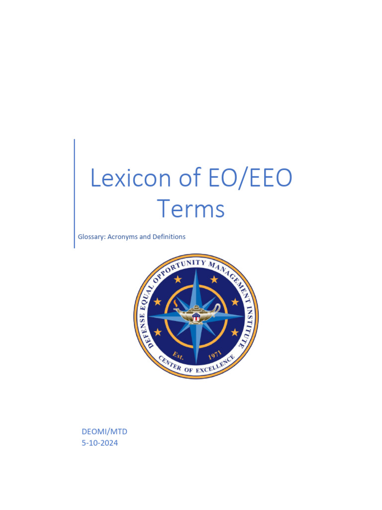EO EEO Glossary-20240712 | PDF | Disability | Bullying