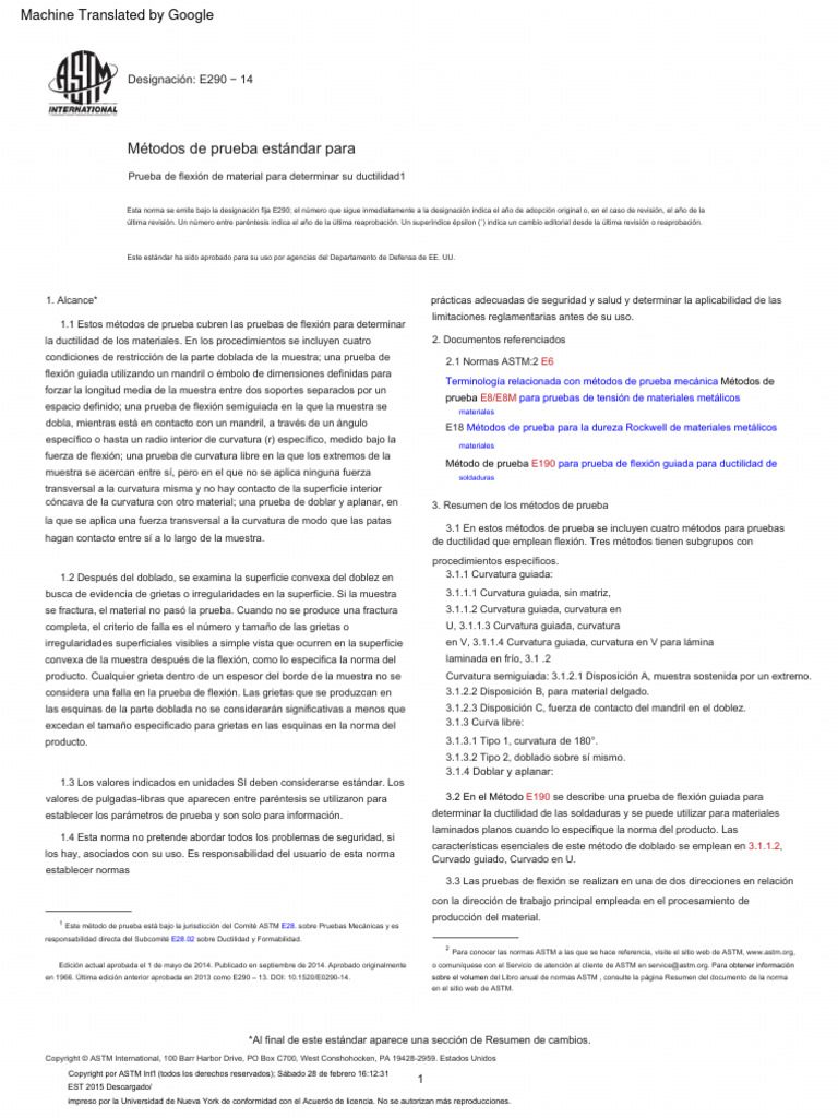 ASTM E290 14 Test Methods For Bend Testing of Material For Ductility ...