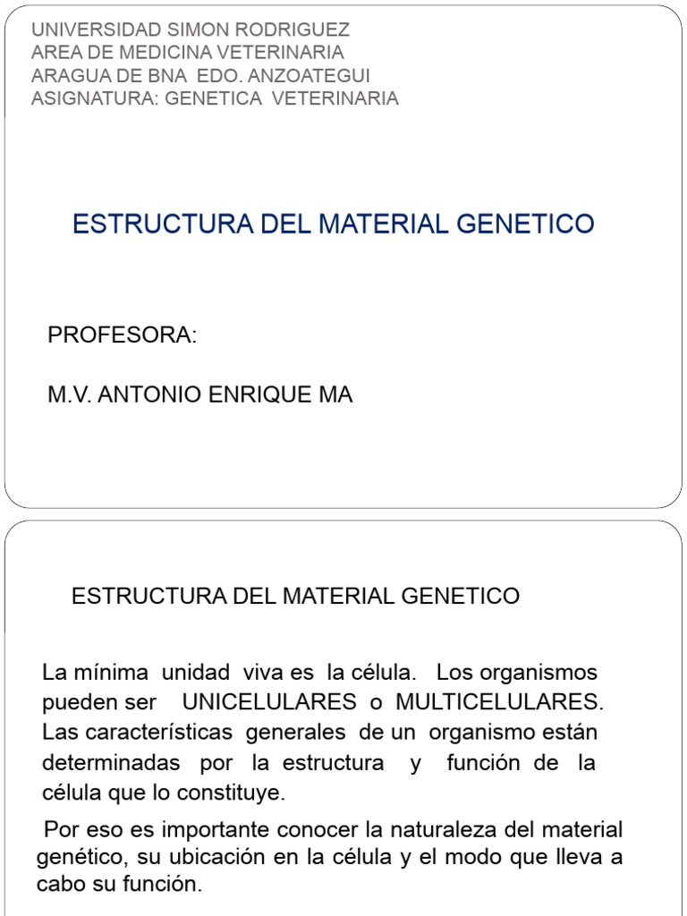 Estructura Del Material Genetico | PDF | Rna | Adn