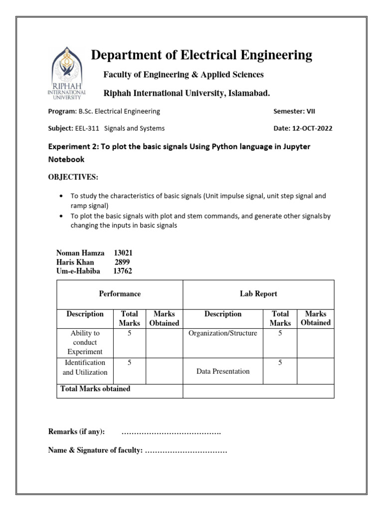 NomanHamza13021 Lab2 of DSP | PDF | Function (Mathematics) | Sine Wave
