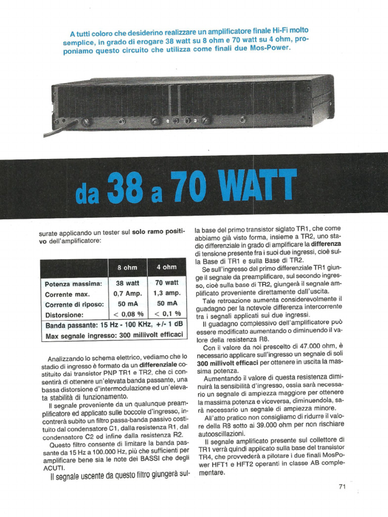 Finale Mos Power 38-70 Watts | PDF