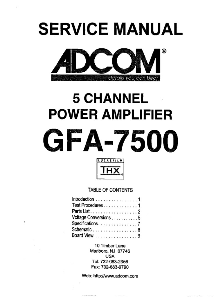 Adcom Gfa-7500 SM | PDF