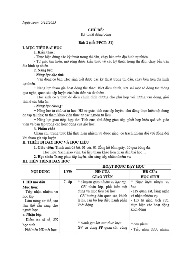 KHBD K11 Bóng Đá T31 - 32 | PDF