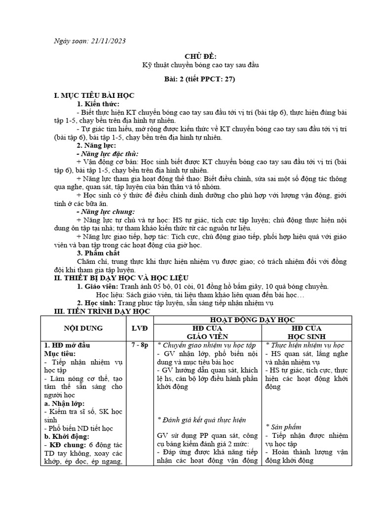 KHBD K11 Bong Chuyen T27-28 | PDF