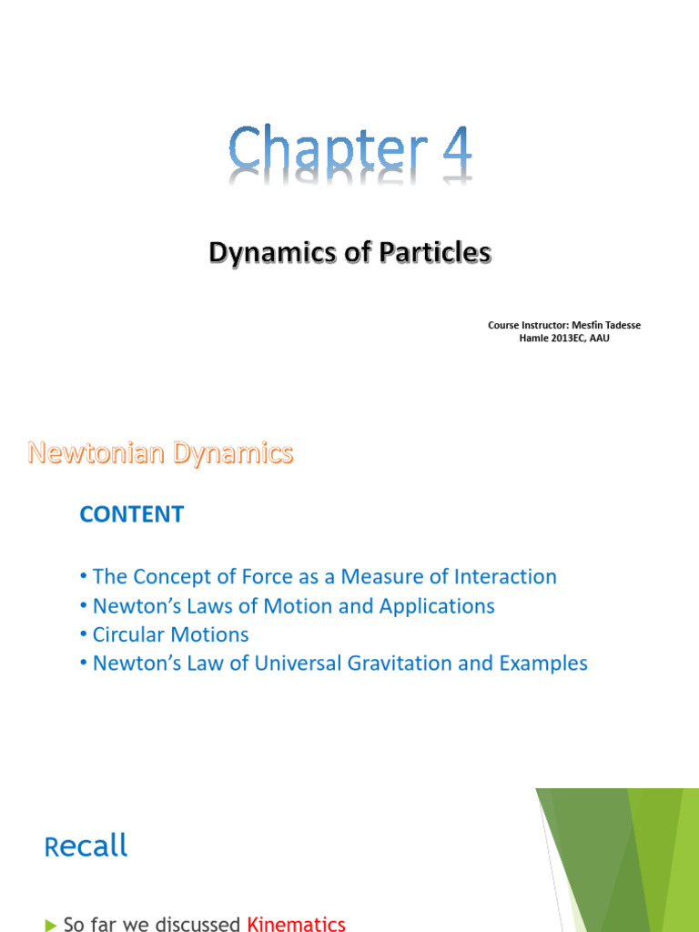Phys 1011-Chapter 4 Dynamics | PDF | Force | Acceleration