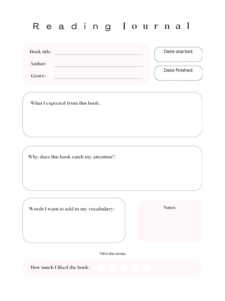 Minimalist Reading Journal | PDF