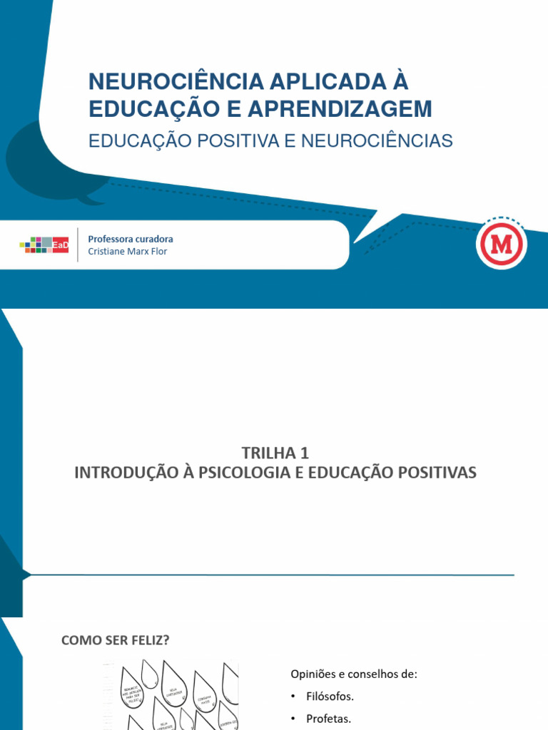 EDU POS NEURO - Trilha 1 - OK | PDF | Aprendizado | Psicologia