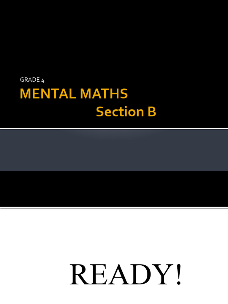 Mental Maths Grade 4 Section B School Level | PDF