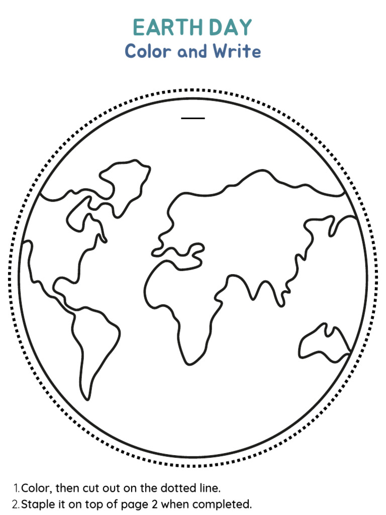 Green White Earth Day Color and Write Worksheet | PDF
