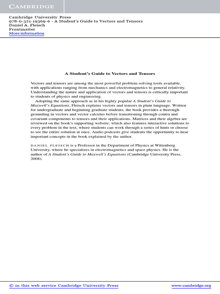 Frontmatter | PDF | Tensor | Euclidean Vector