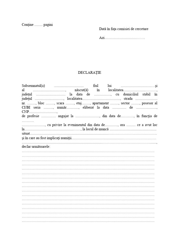 Declaratie - Model | PDF