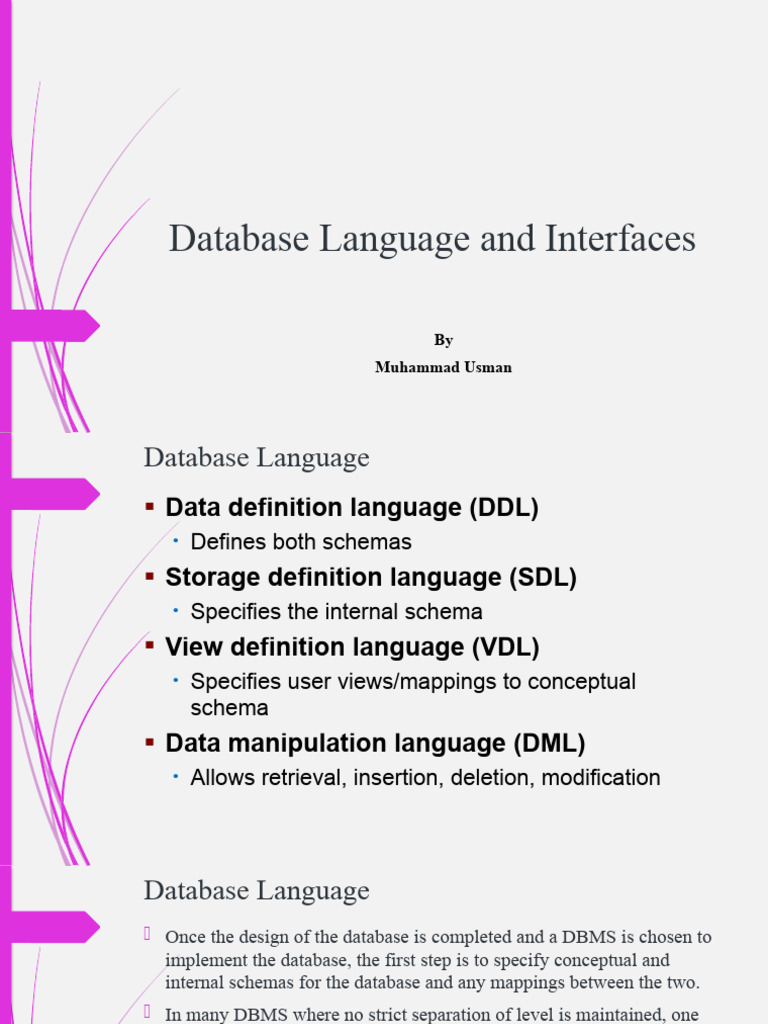 3 Database Language And Interfaces Pdf Databases Graphical User Interfaces