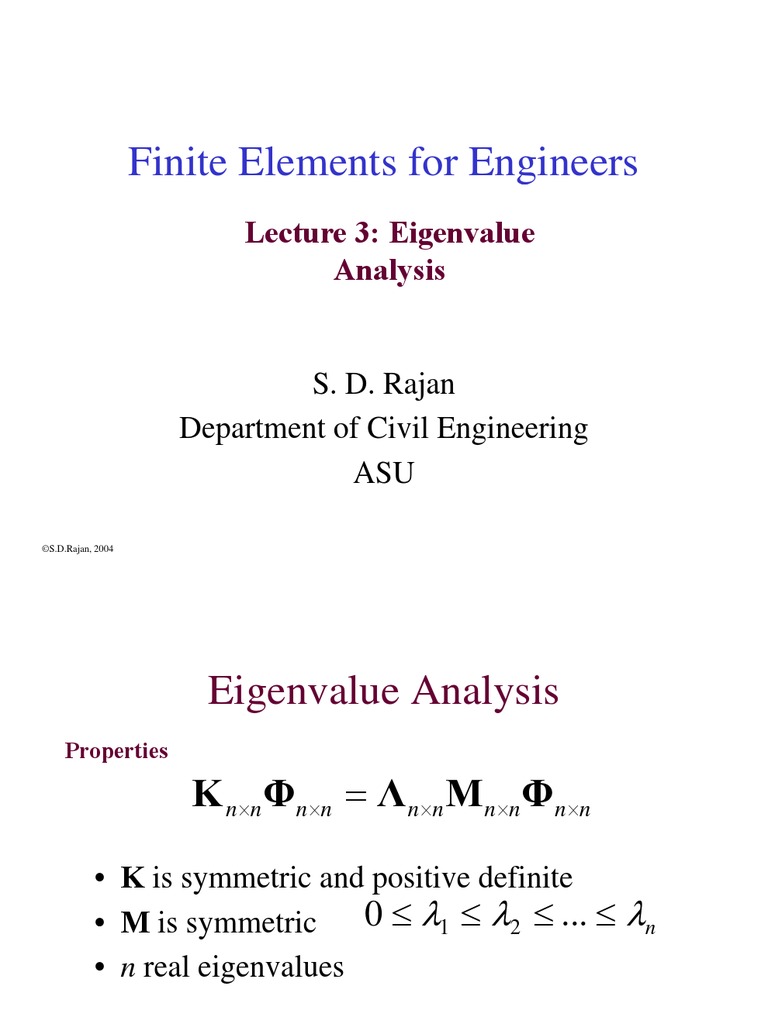 3 Eigenvalue Analysis Pdf Eigenvalues And Eigenvectors