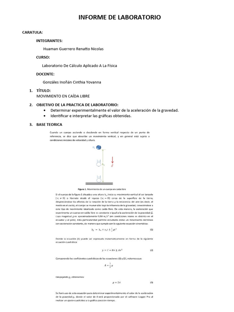 Informe de Laboratorio2 | PDF | Gravedad