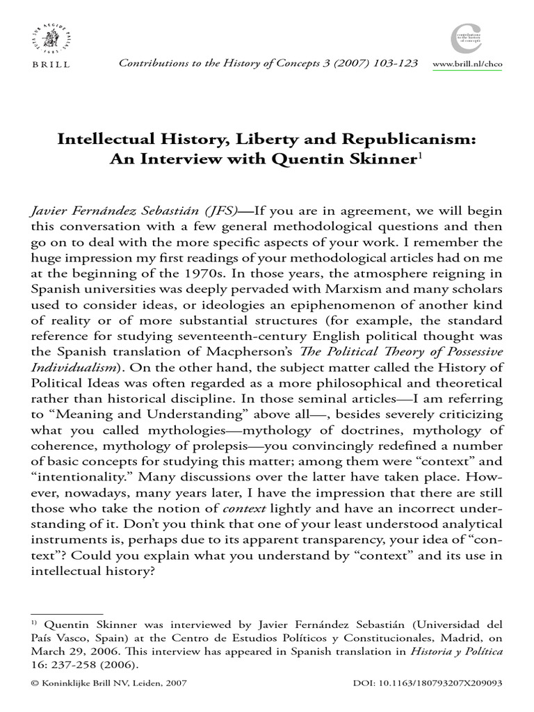 Intellectual History Liberty and Republi | PDF | Rhetoric | Political ...