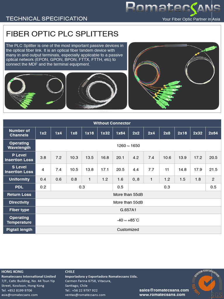 Spliter Preconectorizado Romatecsans | PDF | Fiber To The X | Information And Communications ...