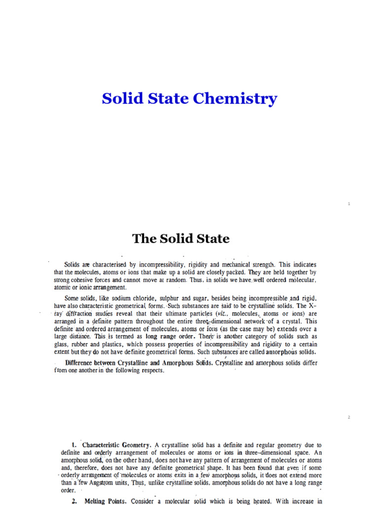 Understanding Solid State Structures | PDF