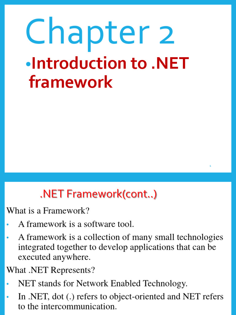Chapter 2 Dot Net Framework Presentation Slide Pdf Net Framework C Sharp Programming