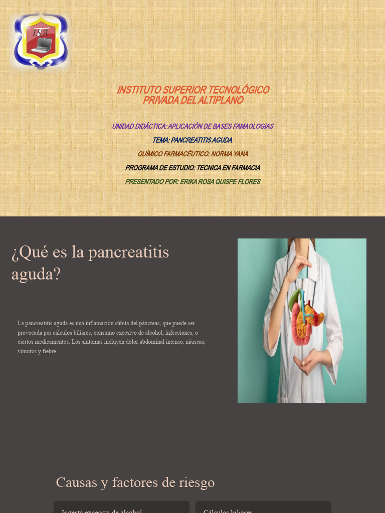 Pancreatitis Aguda: Causas y Tratamiento | PDF | Páncreas | Medicina