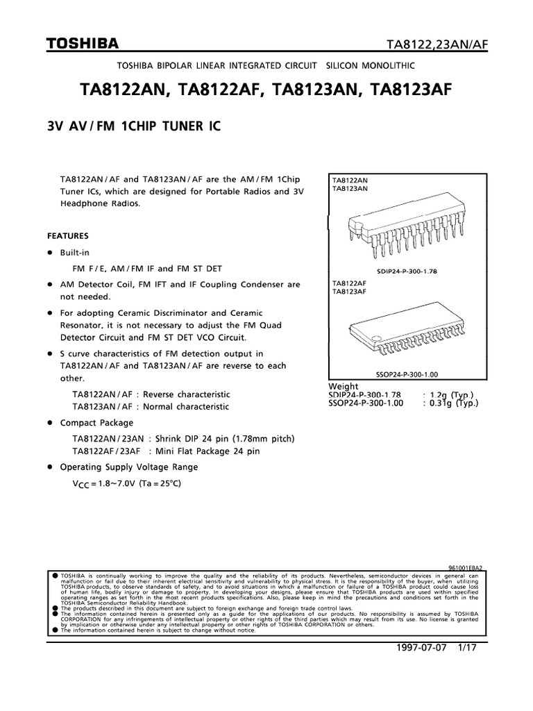TA8123AF Toshiba | PDF