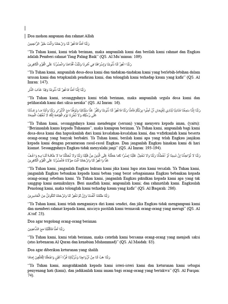 Doa Mohon Ampunan Dan Rahmat Allah | PDF Doa Mohon Ampunan Dan Rahmat Allah | PDF