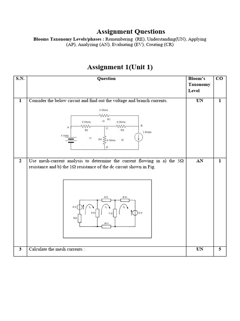 Bee Unit-1 Assignment | PDF