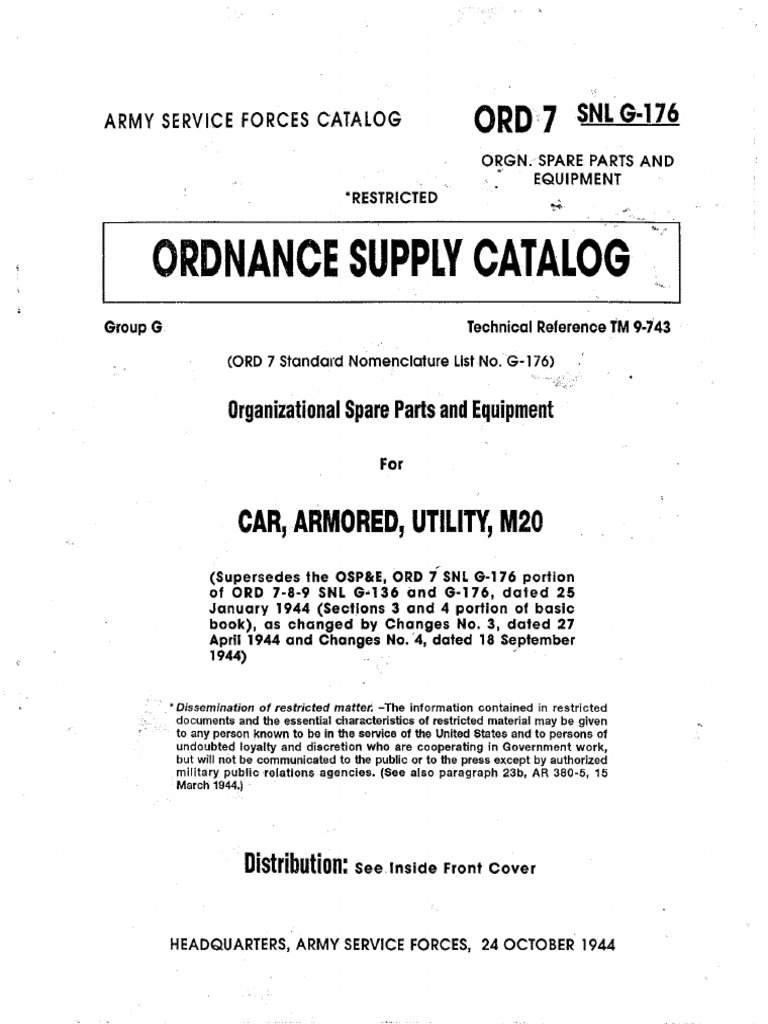 ORD_7_SNL_G-176_Organizational_Spare_Parts_M20_ocr | PDF | Electrical ...