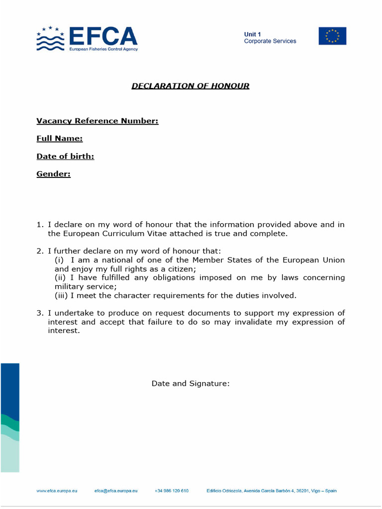 Declaration of Honour | PDF