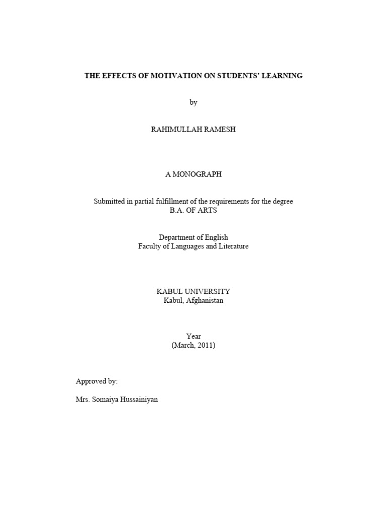 The Effects of Motivation On Students Le | PDF | Motivational | Motivation