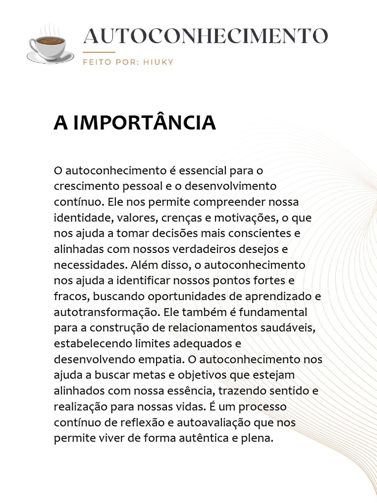 Desenvolva o Autoconhecimento | PDF