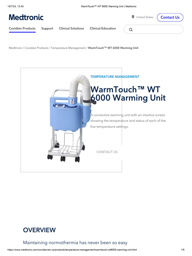 WarmTouch™ WT 6000 Warming Unit _ Medtronic | PDF | Electrical Engineering
