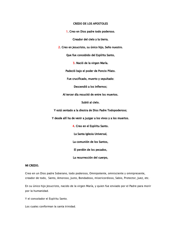 Credo de Los Apostoles Estudio | PDF | Dios el padre | Jesús