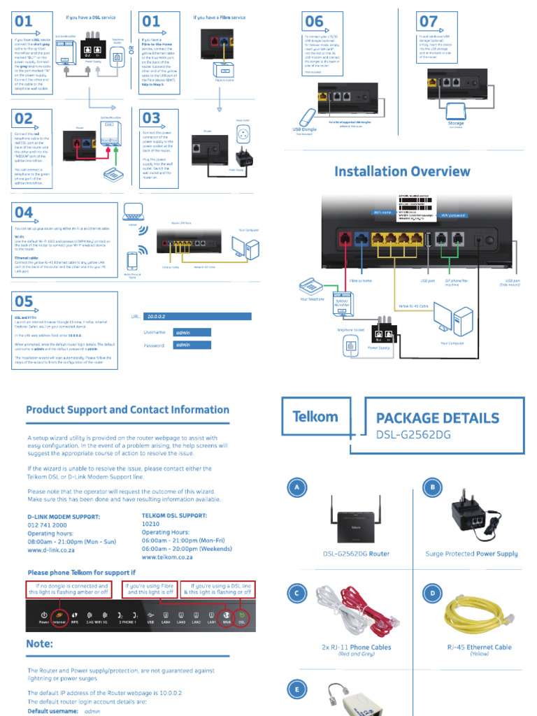 DSL-G2562DG T1 QIG v1.00 (TELKOM) (Press) 210x297 | PDF