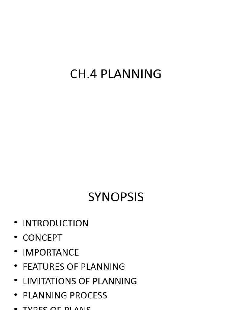 CH 4 Planning | PDF | Policy | Goal
