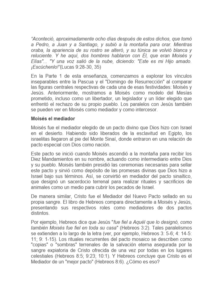 Moisés y Jesús: Paralelismos en Pascua | PDF | Pascua de Resurrección ...
