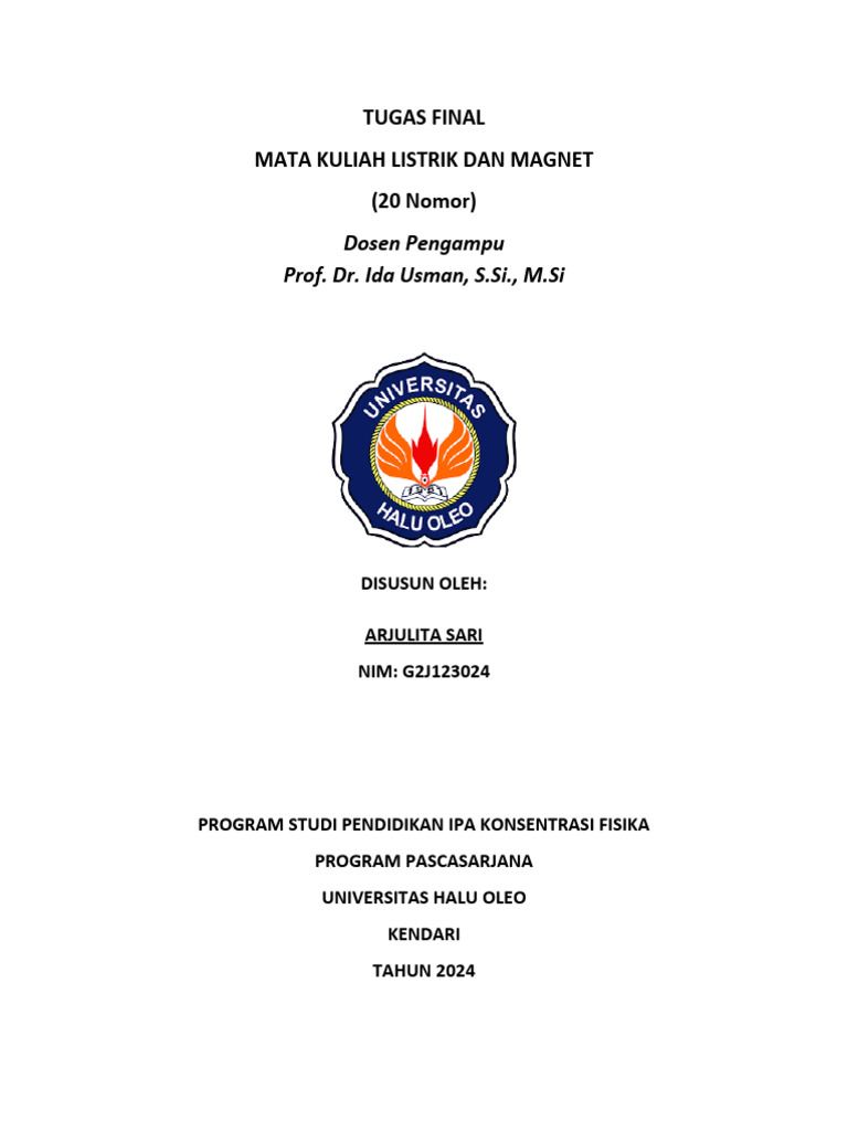 TGS Final - Listrik & Magnet (Arjulita Sari - G2J123024) | PDF