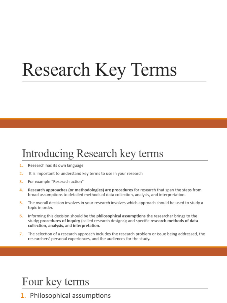 3 Research Key Terms | PDF | Methodology | Liberal Arts Education