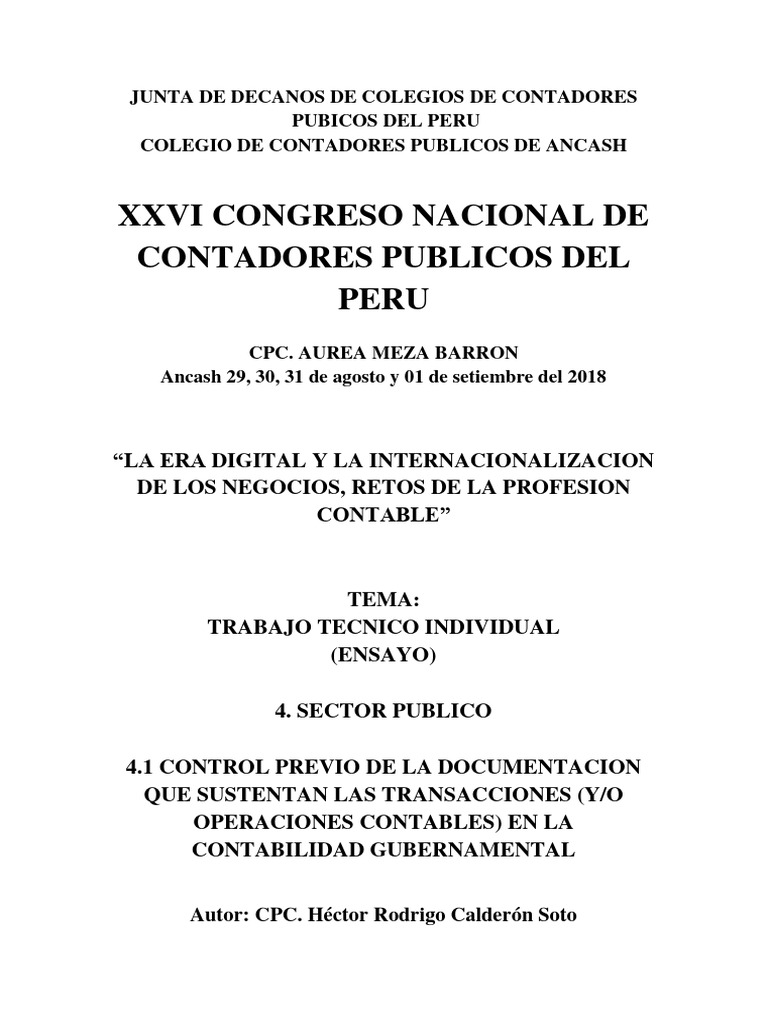 CONTROL PREVIO | PDF | Contabilidad | Corrupción política