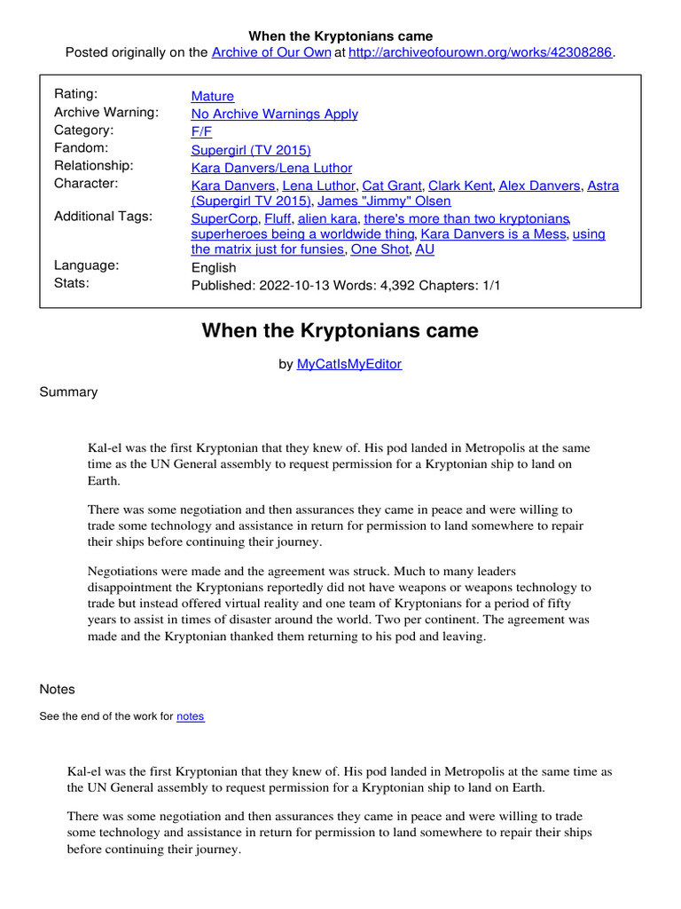 Kryptonians Land on Earth: A New Era | PDF | Superman