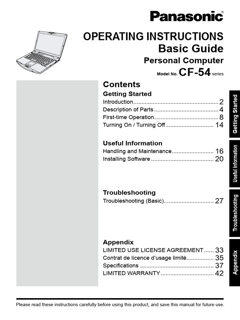 Cf 54 Manual Pdf Usb Personal Computers