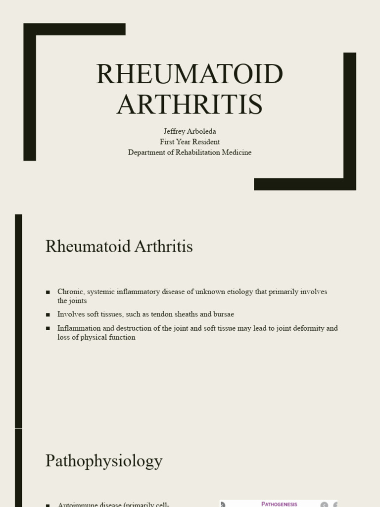 RA Report | PDF | Rheumatoid Arthritis | Arthritis