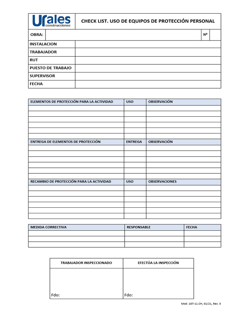Lista de Verificación EPP en Obra | PDF